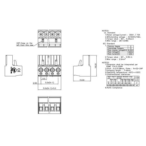 2edgk 5 0 6p Female Terminal Block 6 Pin Pitch 5 0 Mm Kamami On