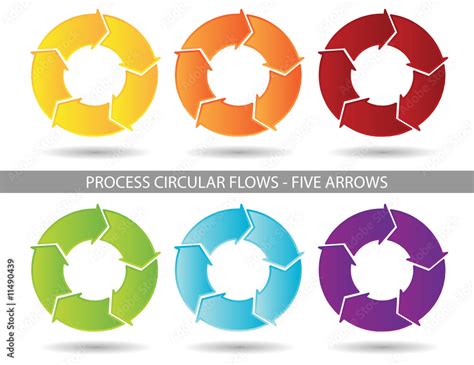 Presentation Graphic Five Arrow Process Circular Flow Stock Vector Adobe Stock