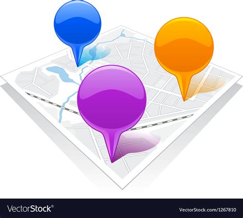 Abstract Map With Glossy Markers Royalty Free Vector Image