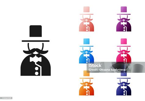 黑色魔術師圖標隔離在白色背景設置圖示五顏六色向量插圖向量圖形及更多人圖片 人 人手 人體部分 Istock