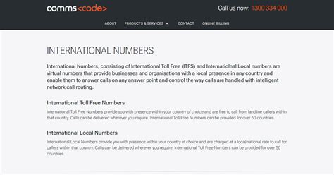 International Numbers ITFN International Local Numbers