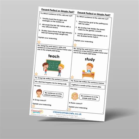 Year 4 Present Perfect Or Simple Past Application And Reasoning Resource Classroom Secrets