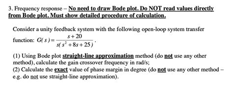 Solved Frequency Response No Need To Draw Bode Plot Do Chegg