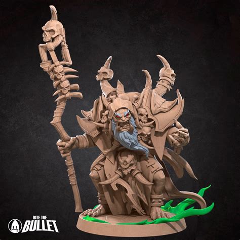 Orc Warlock Bite The Bullet Tabletop Rpg Dnd Pathfinder 3d Printed