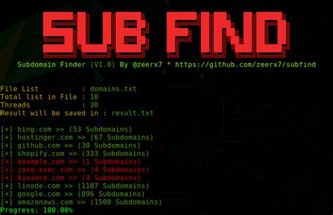 github zeerx7 subfind find subdomains easily and quickly