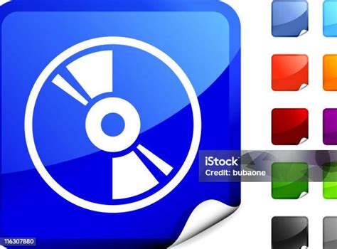 Stiker Biru Dengan Gambar Cd Di Atasnya Ilustrasi Stok Unduh Gambar Sekarang Berkilau