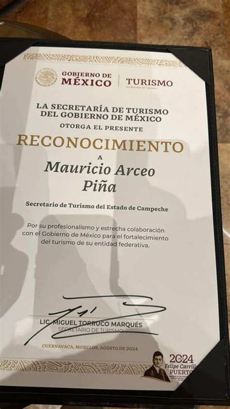 Otorgan Reconocimiento Al Secretario De Turismo De Campeche Turismo