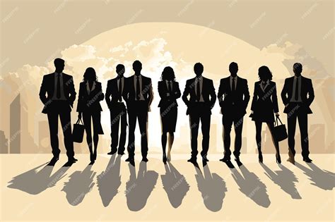 La Silueta Triunfa La Confianza En El Liderazgo Empresarial Vector