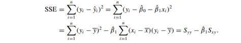 sse i 1∑n yi−y i 2 i 1∑n yi−β 0−β 1xi 2 i 1∑n yi−yˉ 2