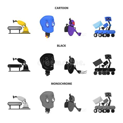 Vector Illustration Of Robot And Factory Logo Set Of Robot And Space Vector Icon For Stock