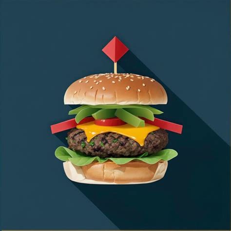 Un ícono de hamburguesa estilo clipart simple y nítido Foto Premium