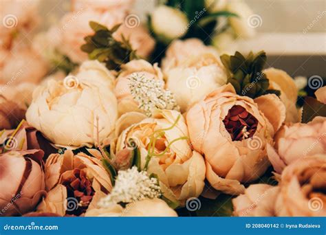Beautiful Bouquet Of Roses Of Nude Flowers Stock Photo Image Of Bouquet Flowers