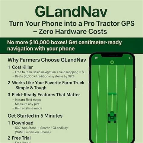 Glandnav Turn Your Phone Into A Pro Tractor Gps Zero Hardware Costs