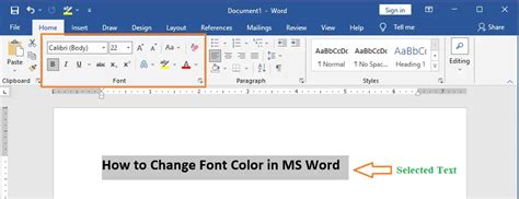 How To Change Font Color And Highlight Text In Ms Word