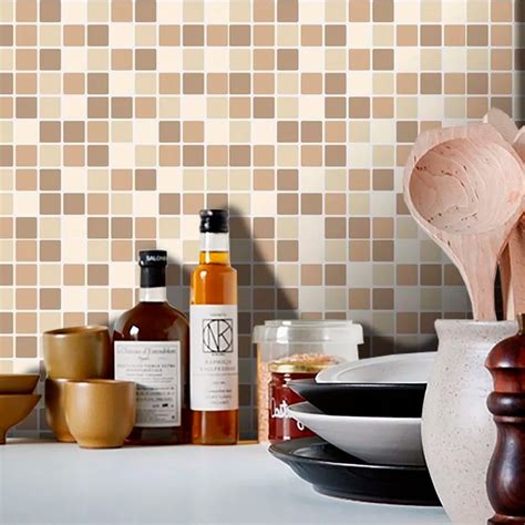 Papel de Parede Pastilha para Cozinha Clássica Mix Várias Cores