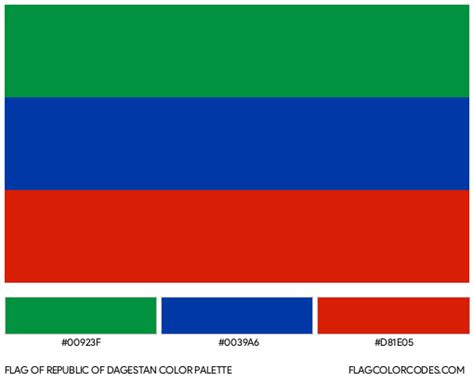 Republic Of Dagestan Flag Color Codes