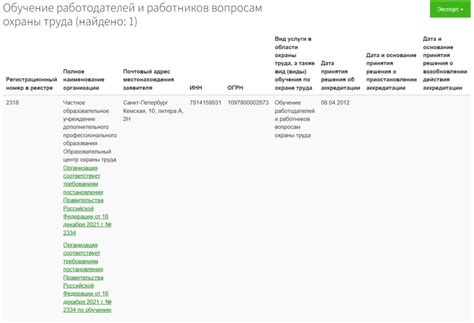 Реестр обученных лиц и обучающих организаций на сайте Минтруда
