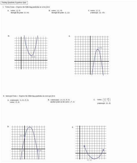 Modelling With Quadratics Worksheet