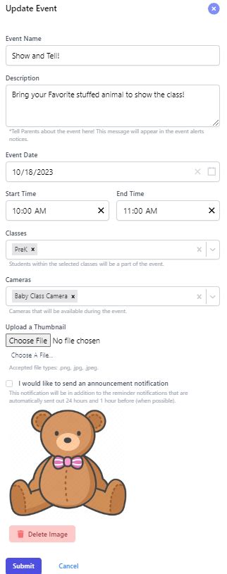 Editingdeleting Existing Events Pbandj Tv Admin Only
