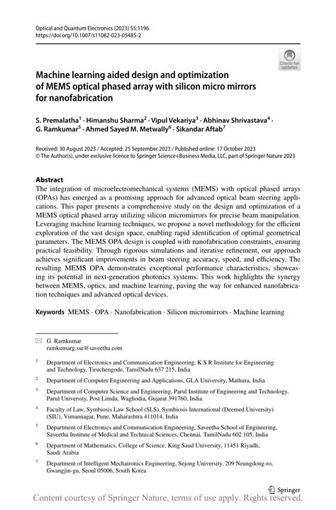 machine learning aided design and optimization of mems optical phased array with silicon micro