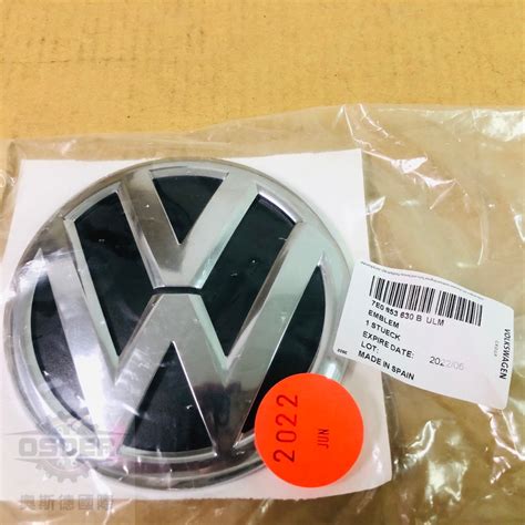 【奧斯德vag】7e0853630b 福斯 T5 後標誌 名牌 貼紙 Mark Vw 德國原廠 蝦皮購物