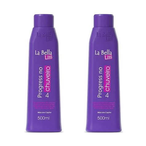 Kit 2 Máscaras Progressivas 4 Chuveiro La Bella Liss 500ml