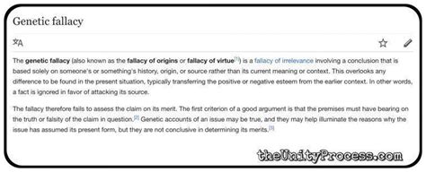 Beware Of Making The Genetic Fallacy The Unity Process