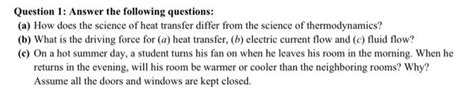 Solved Question 1 Answer The Following Questions A How