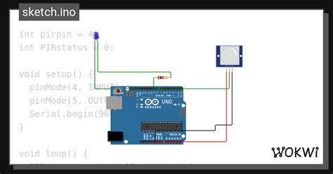 Arduino Motion Sensor Otomatisasi Pencahayaan Wokwi ESP STM Arduino Simulator