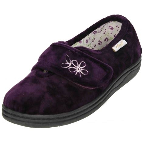 New Dr Keller Ladies Velcro Fastening Machine Washable Slippers Sizes 3