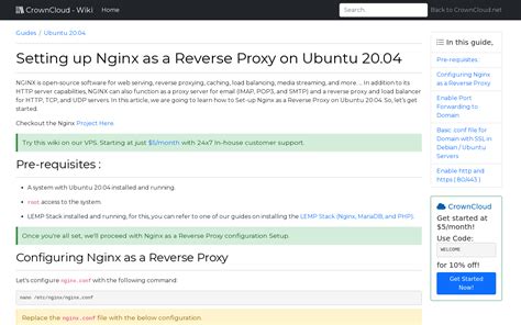 Crowncloud Wiki Setting Up Nginx As A Reverse Proxy On Ubuntu 20 04
