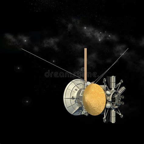 Cassini Mission Orbiter Satellite Stock Illustration Illustration Of