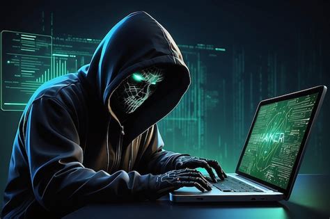 Premium Photo Cyber Attack Concept Of Dark Web Hooded Hacker Illustation