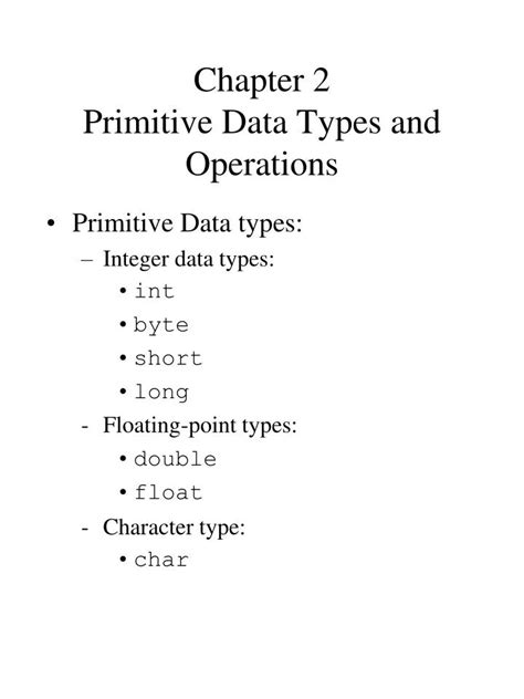 PPT Chapter Primitive Data Types And Operations PowerPoint Presentation ID