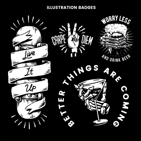 Cool Retro Motivational Badges Vector Download Free Vectors Clipart