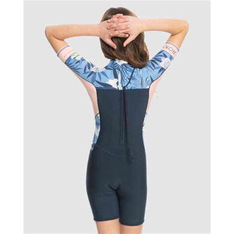 roxy girls 2mm swell series ss bz qlock springsuit alpine beach surf