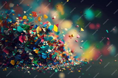 Premium Photo Closeup Of A Single Colorful Confetti Particle Showing