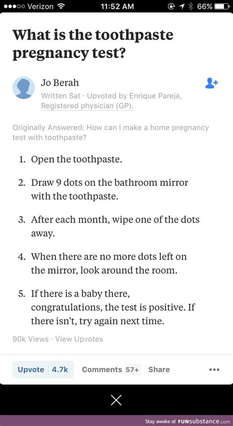 Toothpaste Pregnancy Test Funsubstance