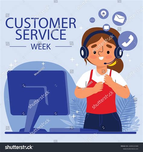Customer Service Week Vector Illustration เวกเตอร์สต็อก ปลอดค่า