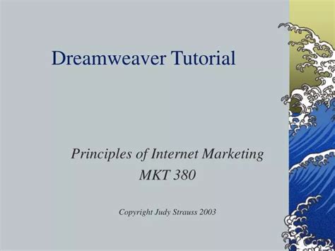 PPT Dreamweaver Tutorial PowerPoint Presentation Free Download ID