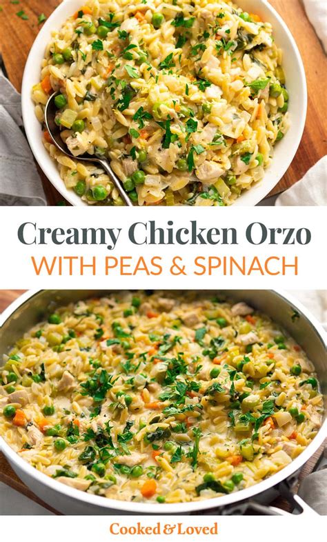 Creamy Chicken Orzo With Peas And Spinach Mindtohealth