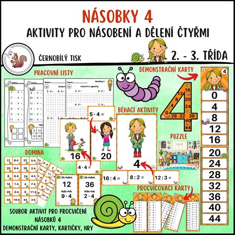 Násobky 4 Malá Násobilka Matematika Učiteléučitelůmcz