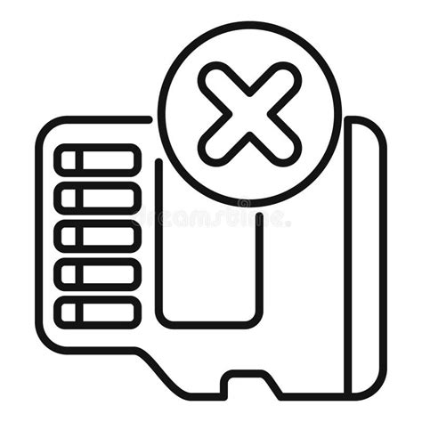 Memory Card Showing Error Message With Cross Sign Stock Vector Illustration Of Notification