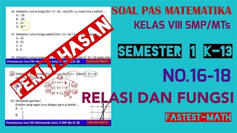 Contoh Soal Relasi Dan Fungsi Beserta Jawabannya Kelas 8 Dunia Belajar