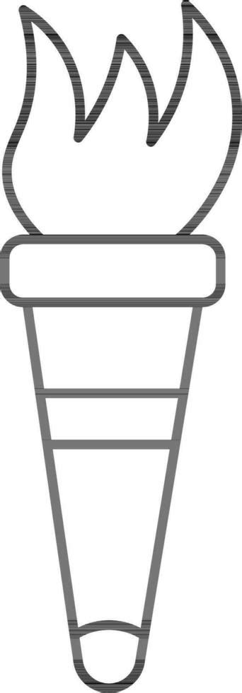 Flaming Torch Icon In Black Outline 24454892 Vector Art At Vecteezy