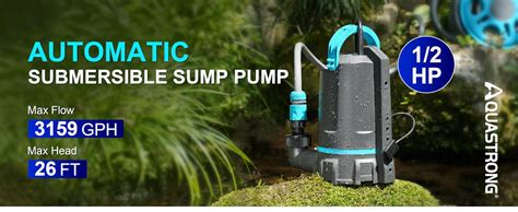 Aquastrong Automatic Sump Pump 1 2 Hp Submersible Water Pump 3159 Gph