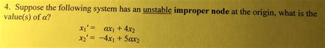 Solved 4 Suppose The Following System Has An Unstable