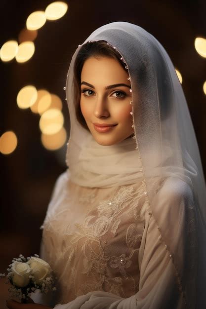 Premium Photo Portrait Of A Beautiful Happy Arab Bride