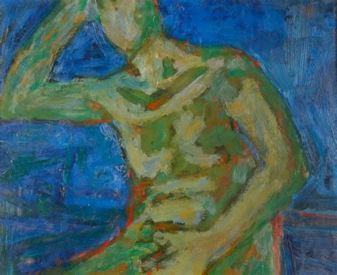 William Schock Seated Green Nude Inventory WOLFS Fine Paintings And Sculpture