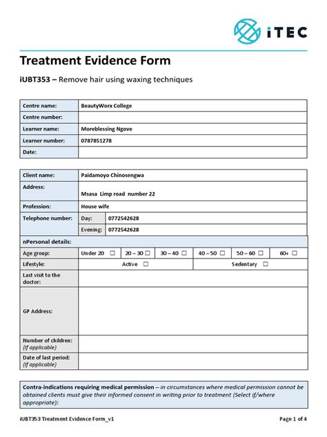 37901 Iubt353 Treatment Evidence Form V1 Download Free Pdf Clinical